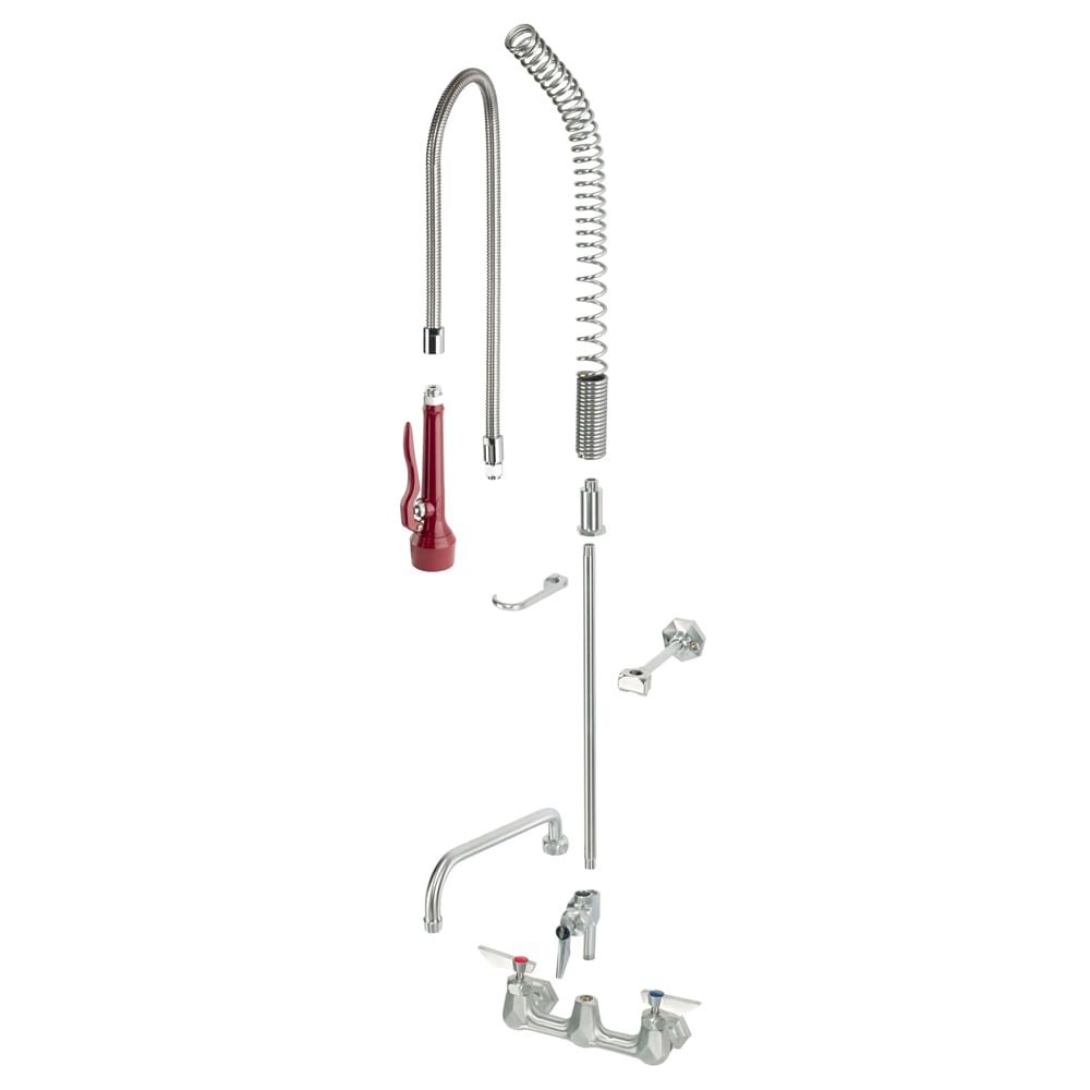 Krowne DX-109 Wall Mount Pre Rinse Unit w/ Add On Faucet & 44" Hose - 1 ...