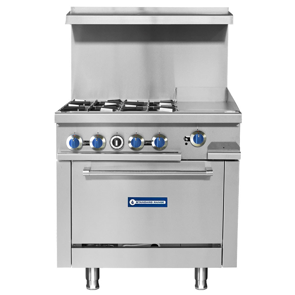 Standard Range SR-R36-12MG-NG 36" Natural Gas Commercial Range with 2 ...