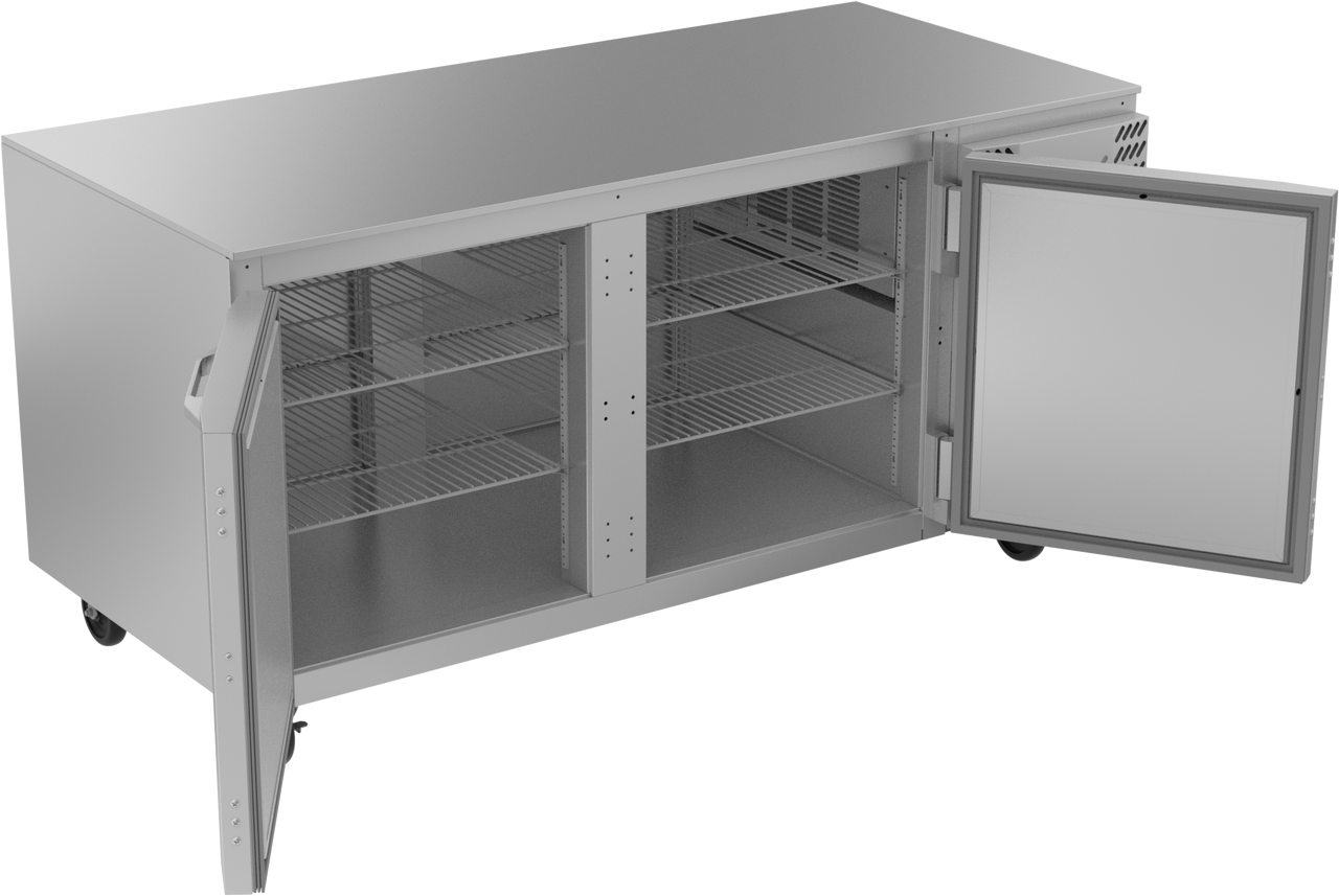 Victory Refrigeration VUF67HC 67.13'' 2 Section Undercounter Freezer ...