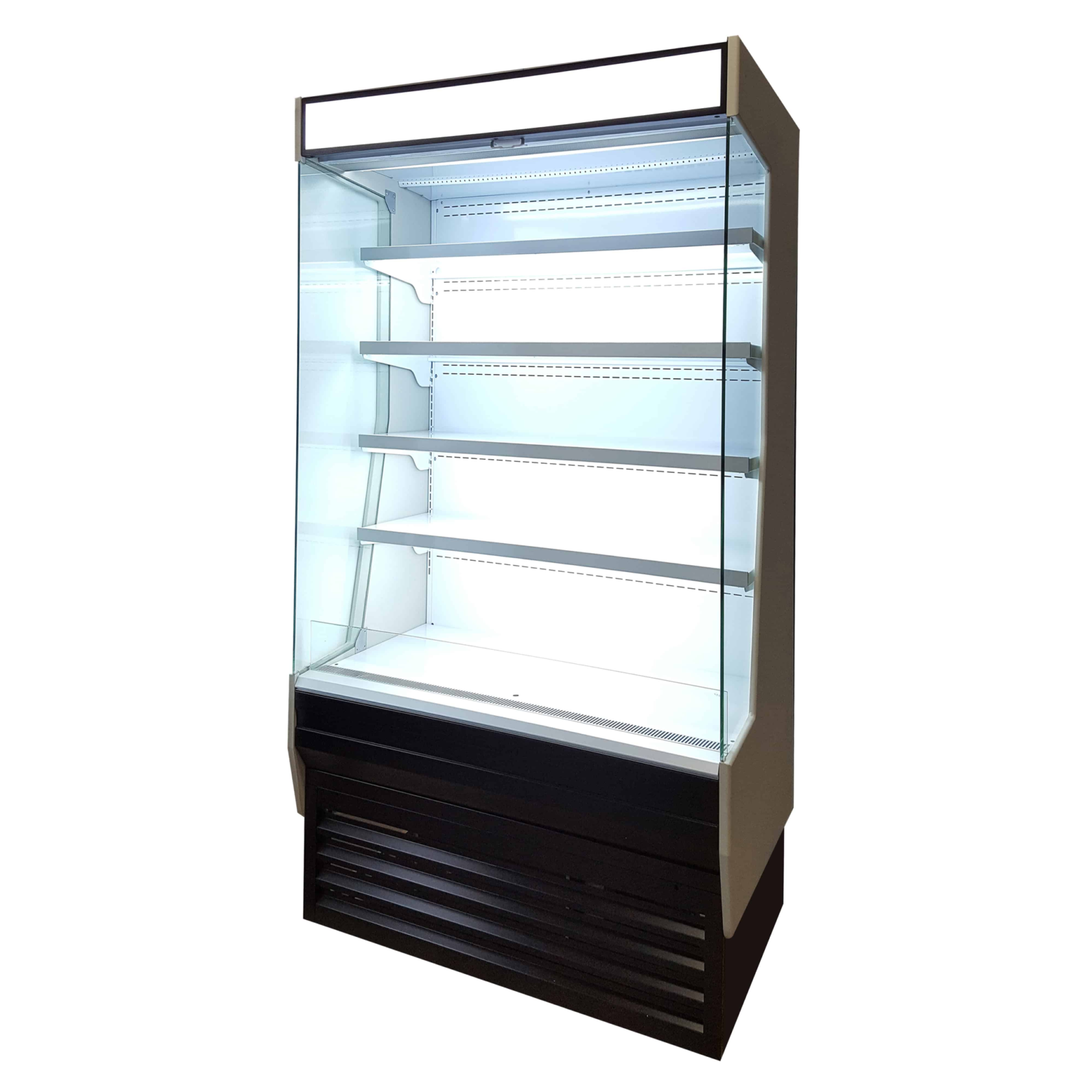 Blue Air BOD-48G 48" Vertical Open Display Case, Glass Side Panel ...