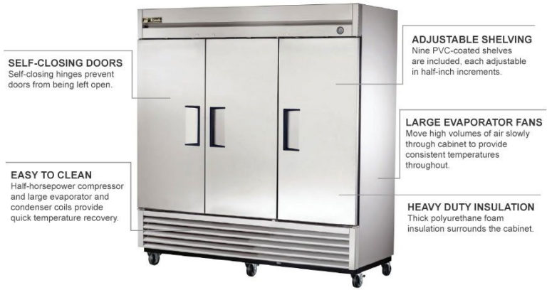 True T-72-HC 78 1/10" Three Section Reach In Refrigerator - Plant Based ...