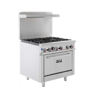 Cookline CR36-6 36" 6 Burner Commercial Gas Range with Oven - 211,000 ...