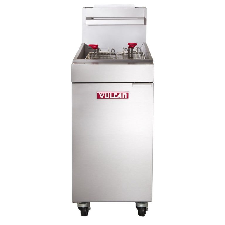 Vulcan LG400 Gas Fryer - (1) 50 lb Vat, Floor Model - Plant Based Pros