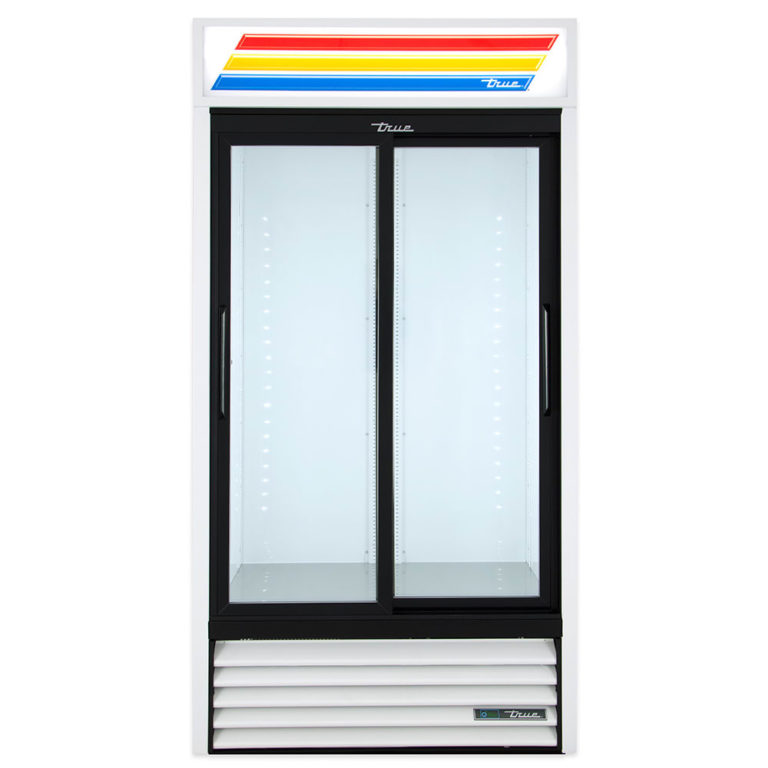 True GDM-33-HC-LD 40" Two Section Glass Door Merchandiser (White) (2 ...