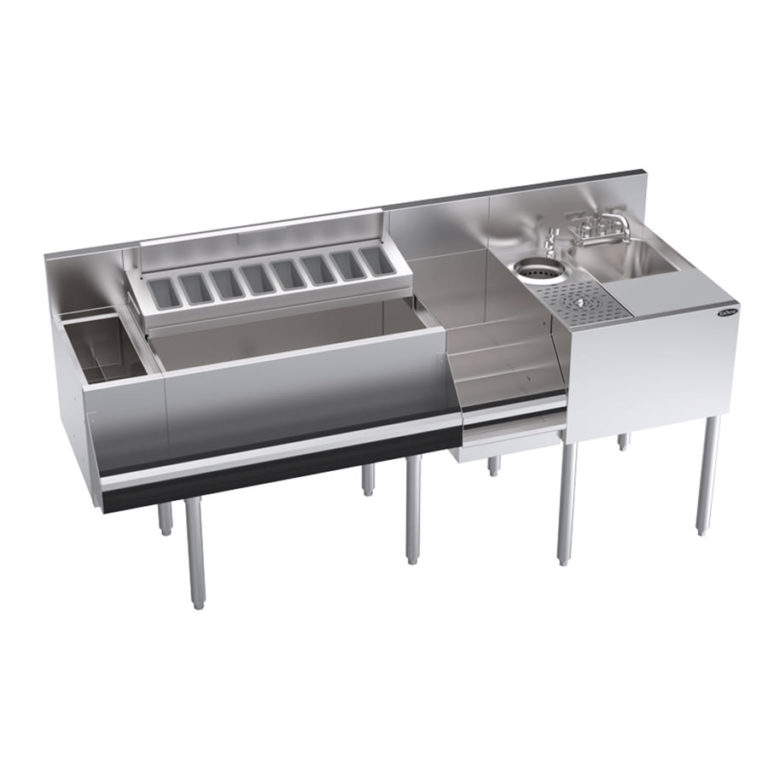 Krowne KR24-MX70 70"W Underbar Cocktail Station w/ Dump Sink & Ice Bin ...