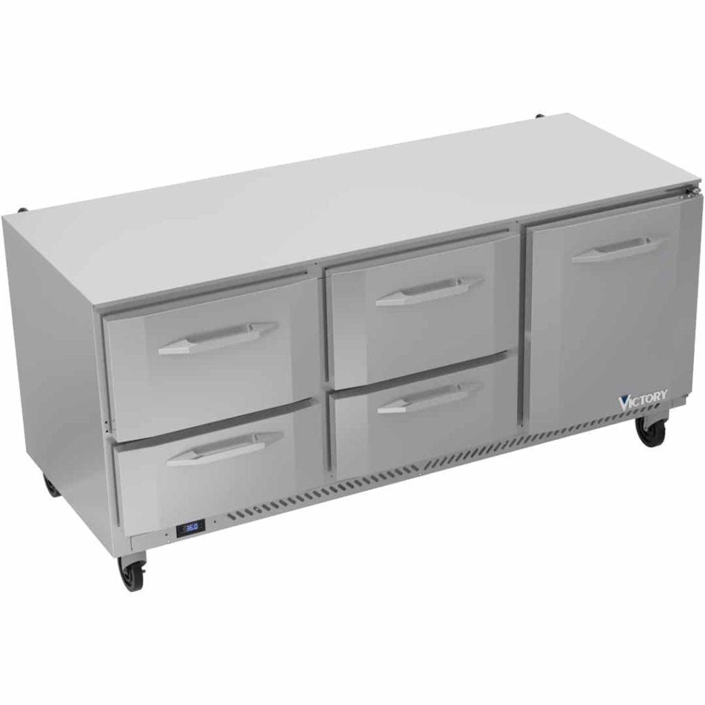 Victory Refrigeration VURD72HC-4 72.00'' 3 Section Undercounter ...