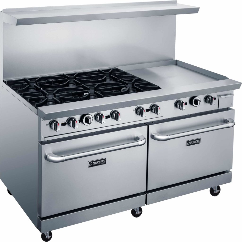 Dukers DCR60-6B24GM 60″ Commercial Gas Range, Six Open Burners, 24 ...