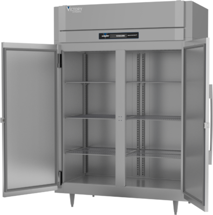Victory Refrigeration FS-2D-S1-EW-HC 58.38'' 49.02 cu. ft. Top Mounted 2 Section Solid Door ...