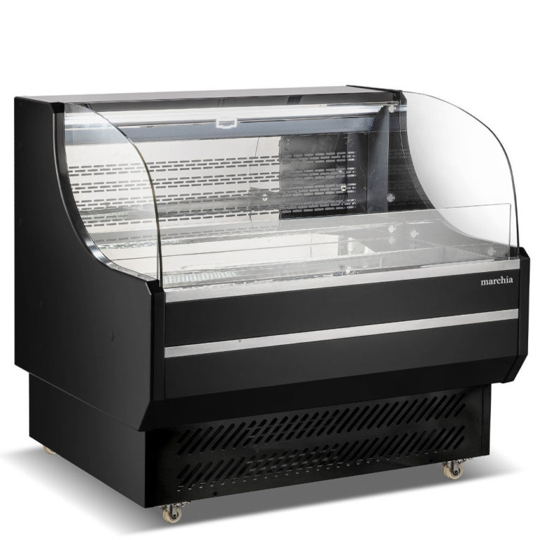 Marchia USTAR48 48" Black Low Profile Open Air Cooler Grab and Go ...
